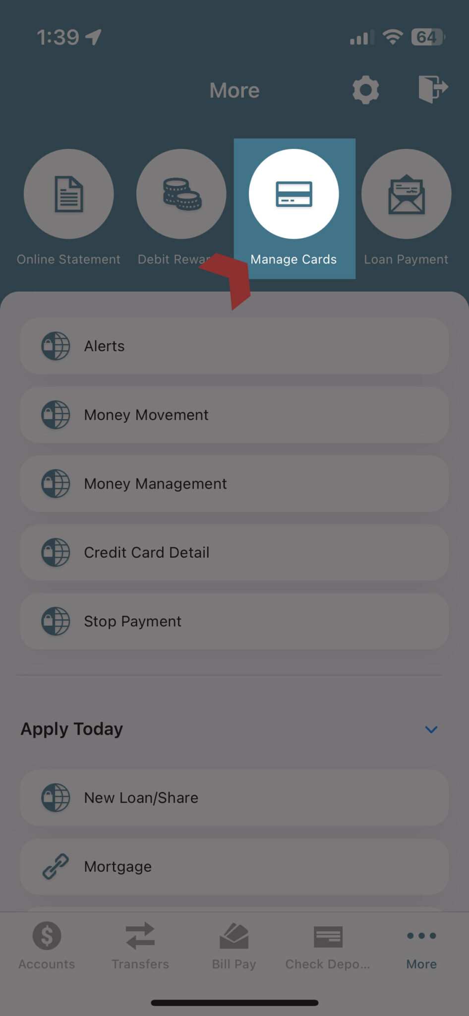 Setting Up Card Management - Kirtland Credit Union
