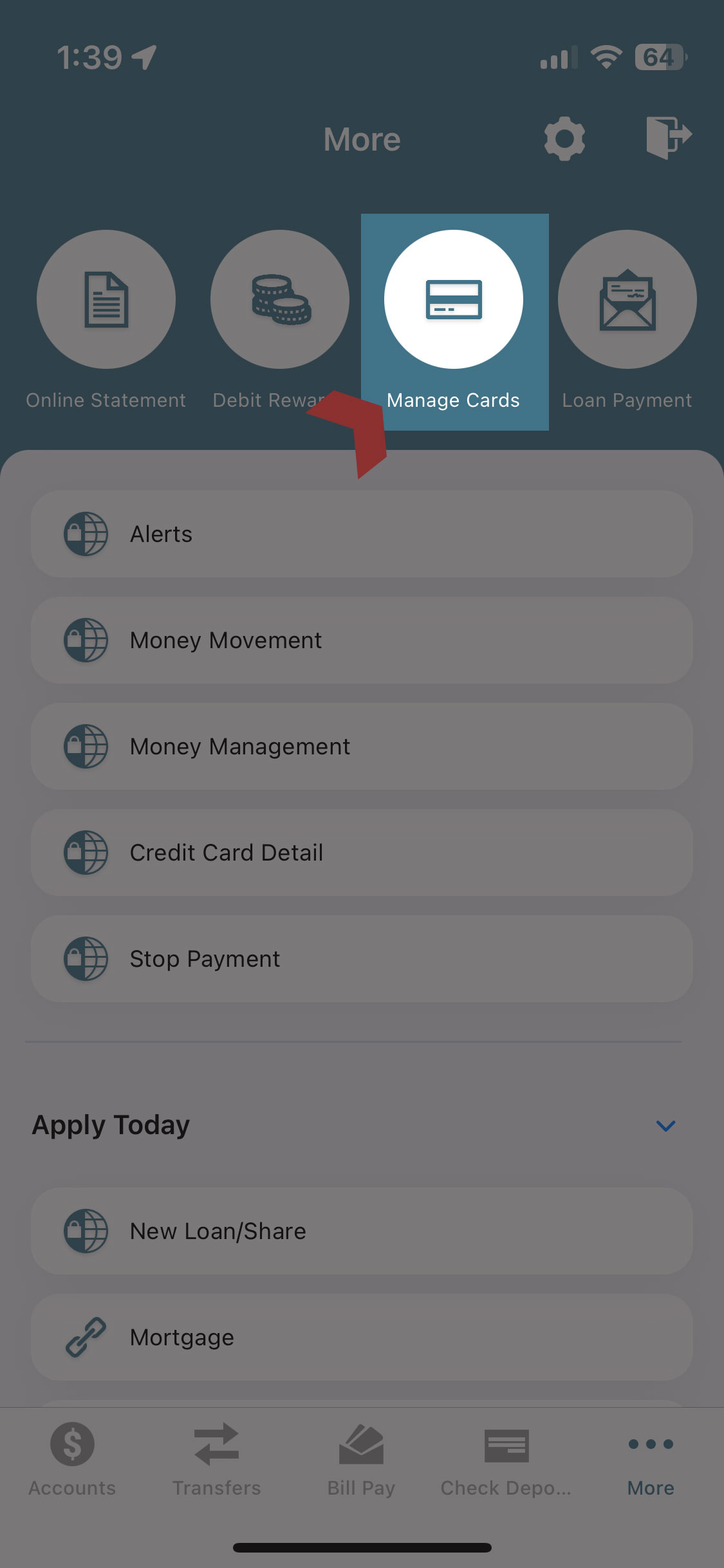 Setting Up Card Management - Kirtland Credit Union